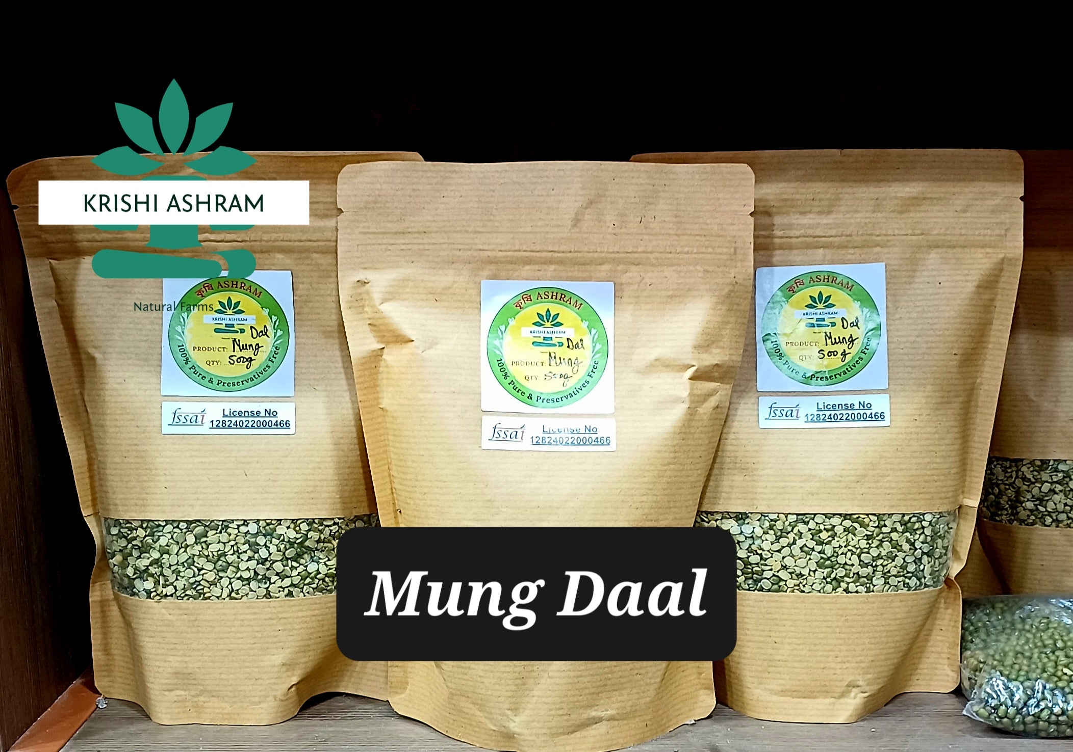 Unpolished Mung Daal - Stone Chakki Processed – Krishi Ashram Stores